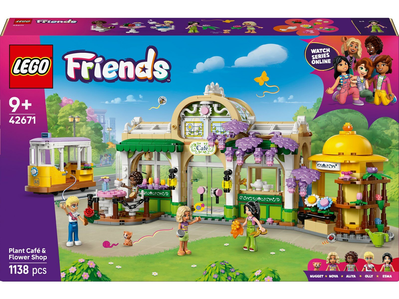 Конструктор LEGO Friends 42671 Зеленое кафе и магазин цветов, 1138 дет.