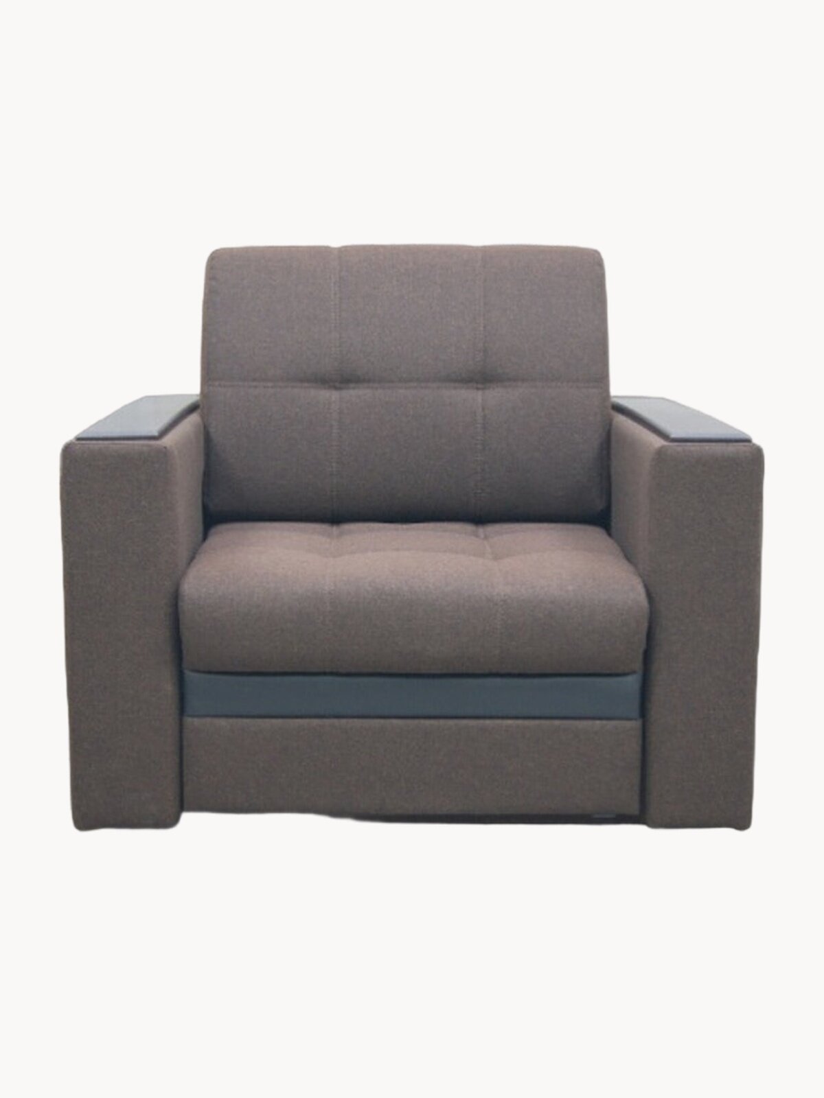 Кресло-кровать Атланта 65 Коричневая рогожка, 92х91х88 см, с ящиком для белья