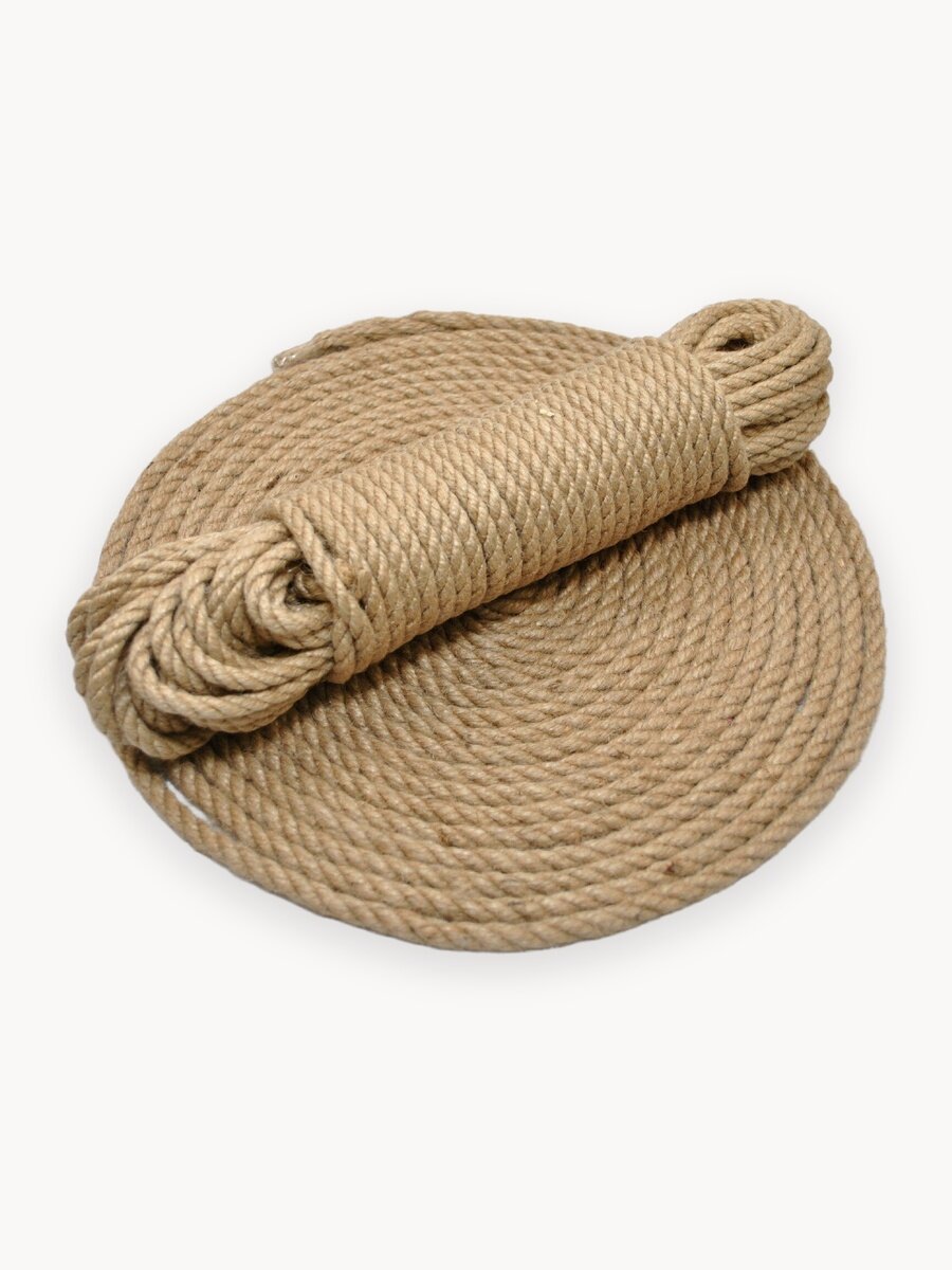 Джутовая веревка канат 4мм 20 метров натуральный материал из Бангладеша