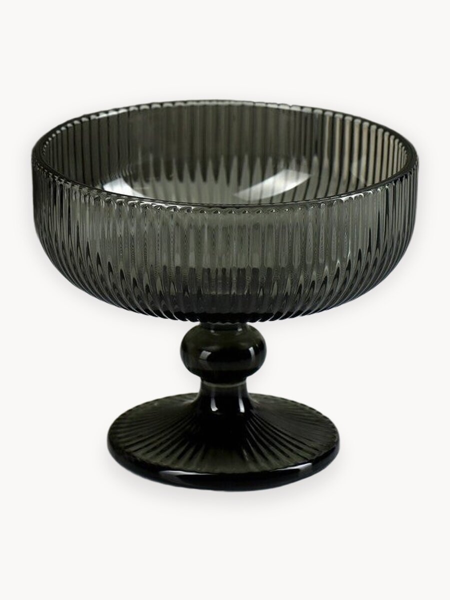 Креманка стеклянная SL Home «Модерн», 300 мл, 12×10 см, цвет графитовый