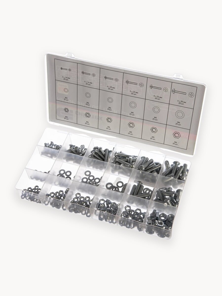 Набор метизов Сибртех 47617, оцинкованные, в кейсе, 420 деталей
