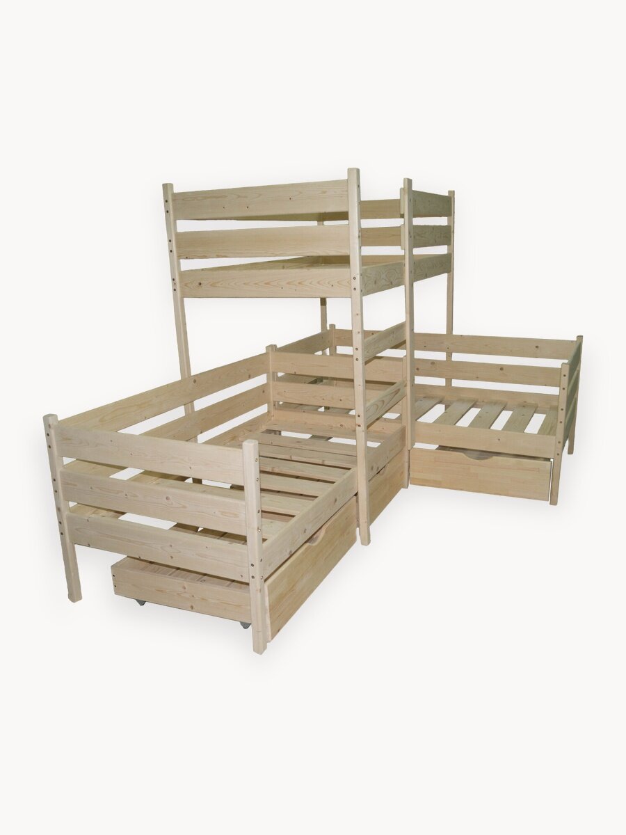 Двухъярусная кровать Фабрика доступной мебели Экосон Дети Трио 86 x 146 x 160 см