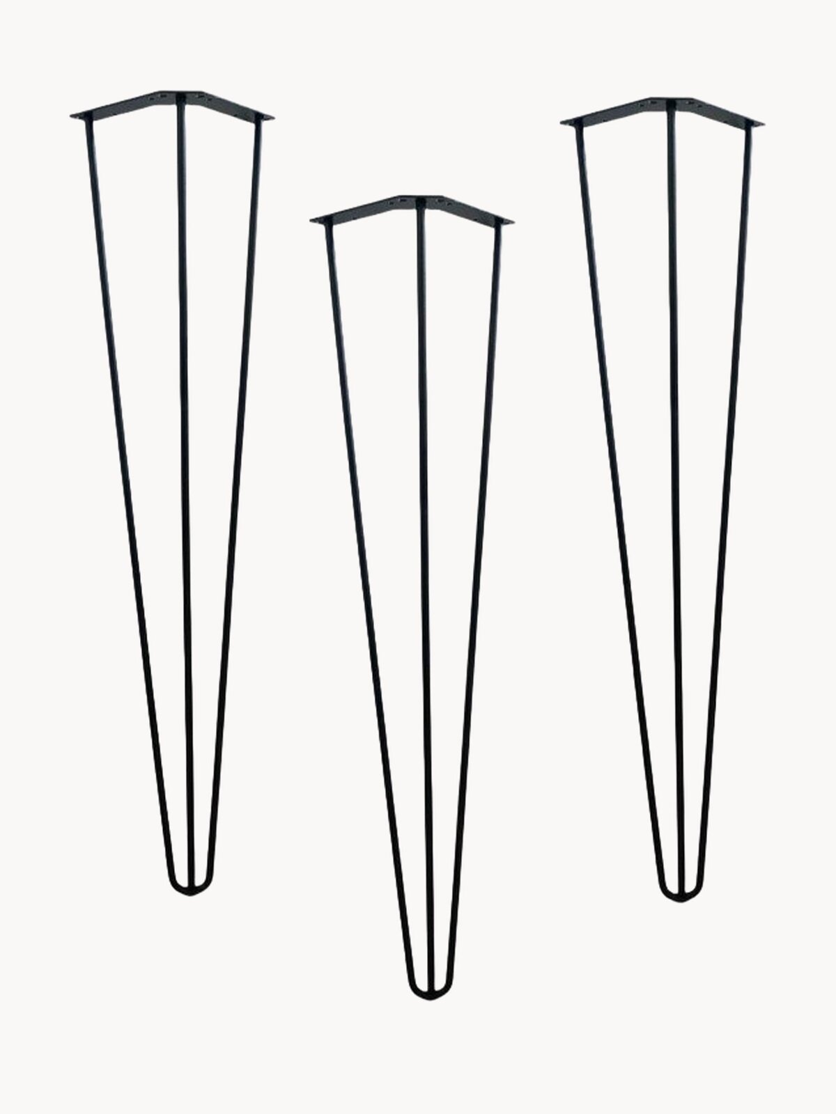 Подстолье опоры металлические для стола ножки стула 690мм черные 3штуки
