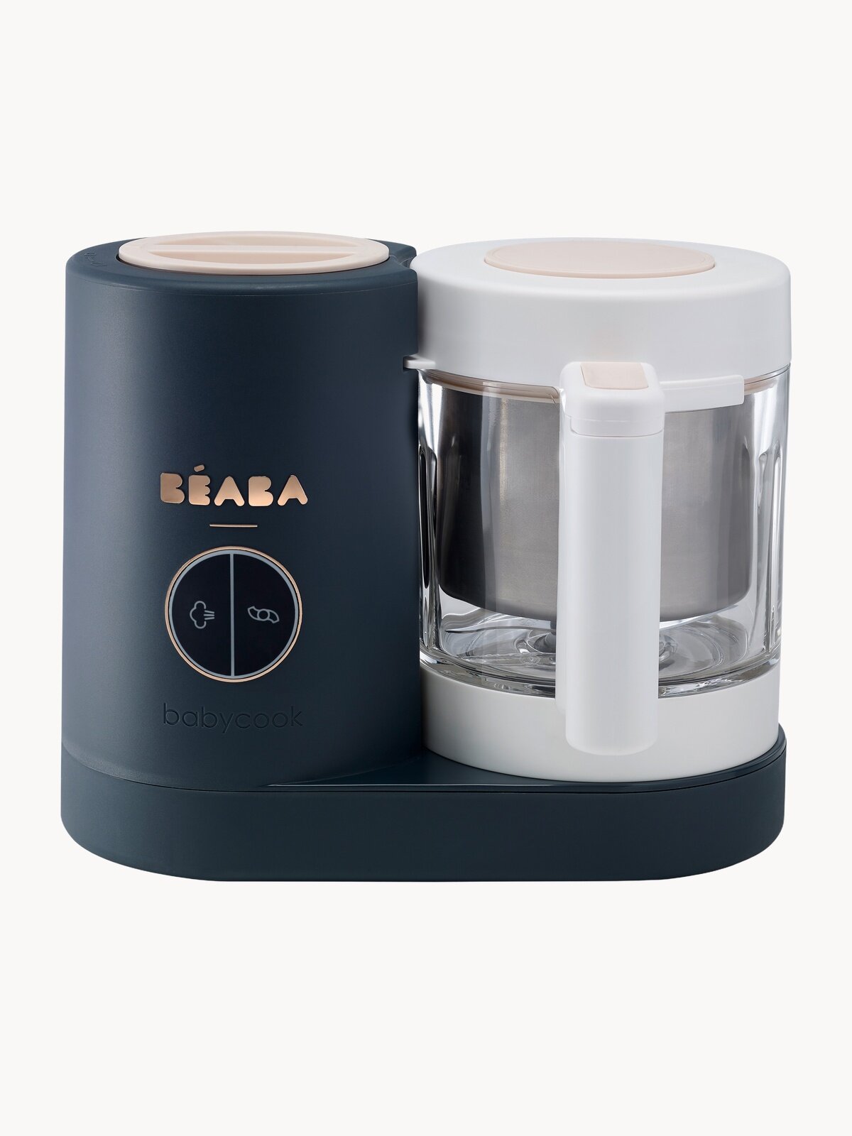 BEABA Пароварка-блендер Babycook Neo, 5 в 1, стеклянная чаша 1250 мл, ножи из нержавеющей стали, темно-синий