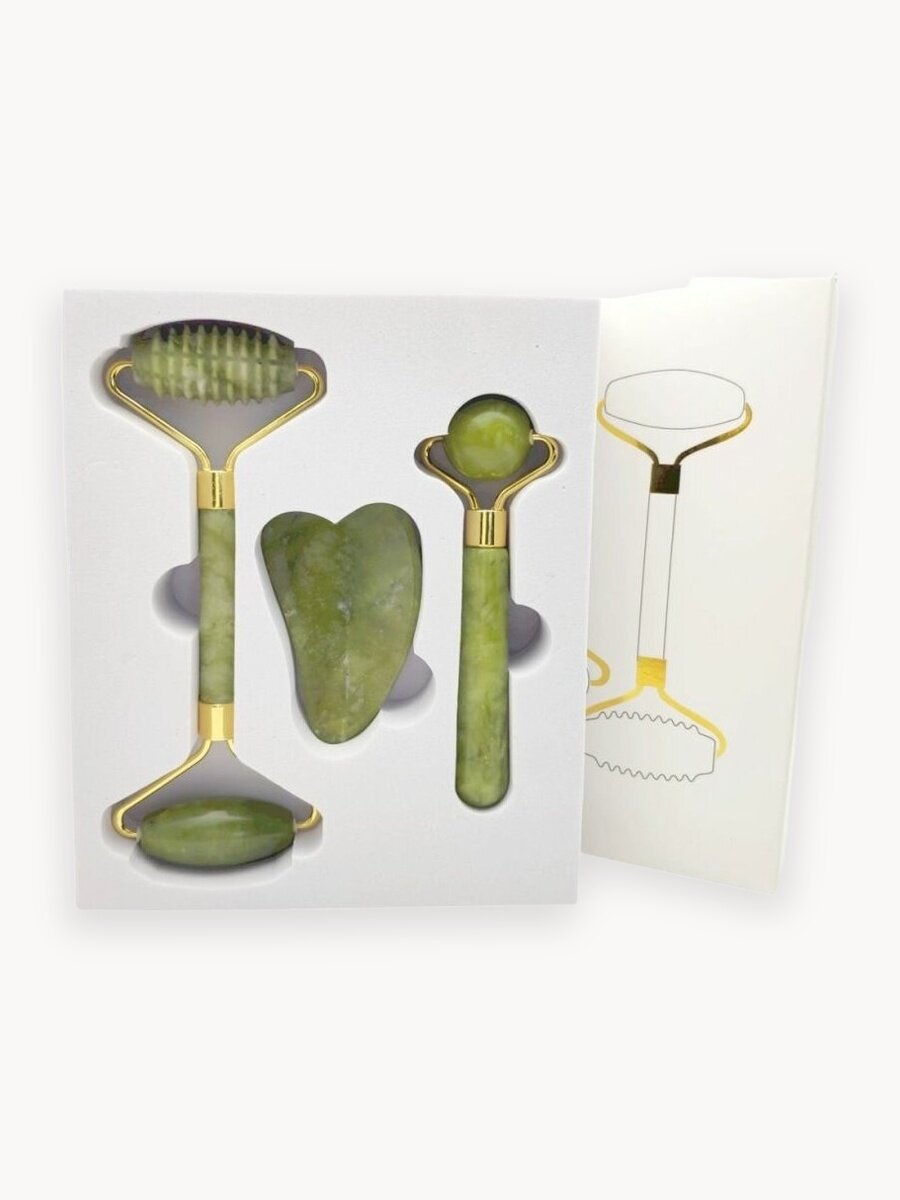 Nail Art Набор массажеров гуаша для лица, тела и головы, 3 предмета