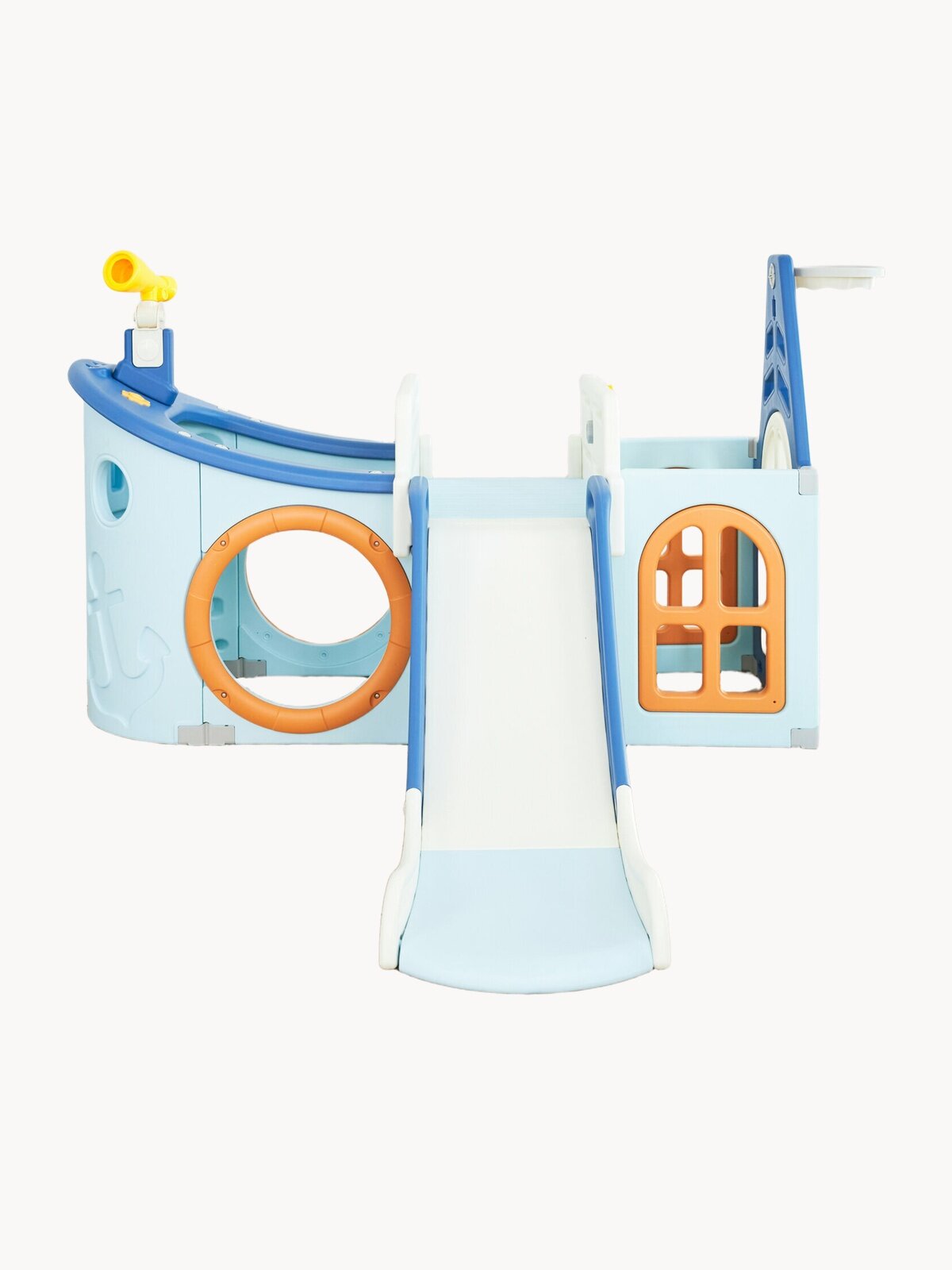 Игровой комплекс детский UNIX Kids Pirate корабль домик с горкой и подзорной трубой, для дома, улицы, дачи