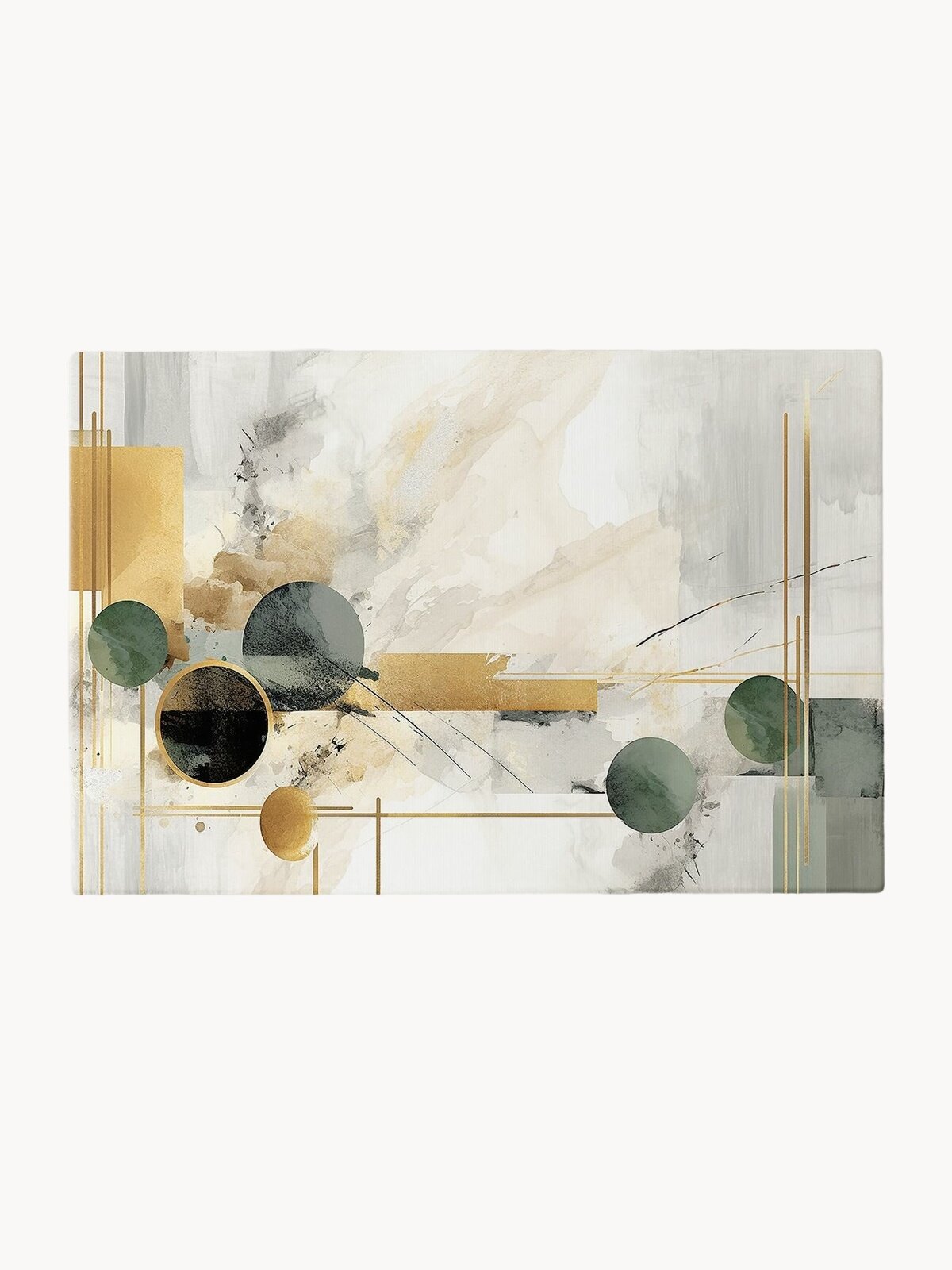 Интерьерная картина "Геометрии в бежевом" на натуральном хлопковом холсте, большая, размер 40 на 60/ 40х60 см