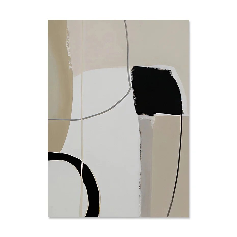 Абстрактная печать на холсте HALFLEMART Бежевый, CJ50348-3, 45x60cm no frame