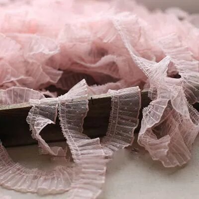 Розовая кружевная тесьма 4 см, 30 ярдов