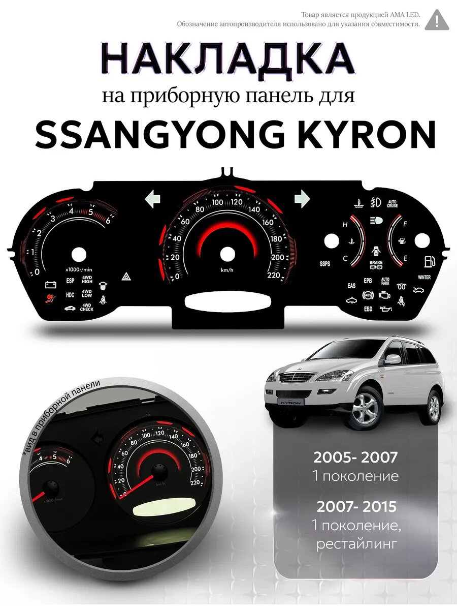Шкала, Накладка на щиток приборов для SsangYong Kyron