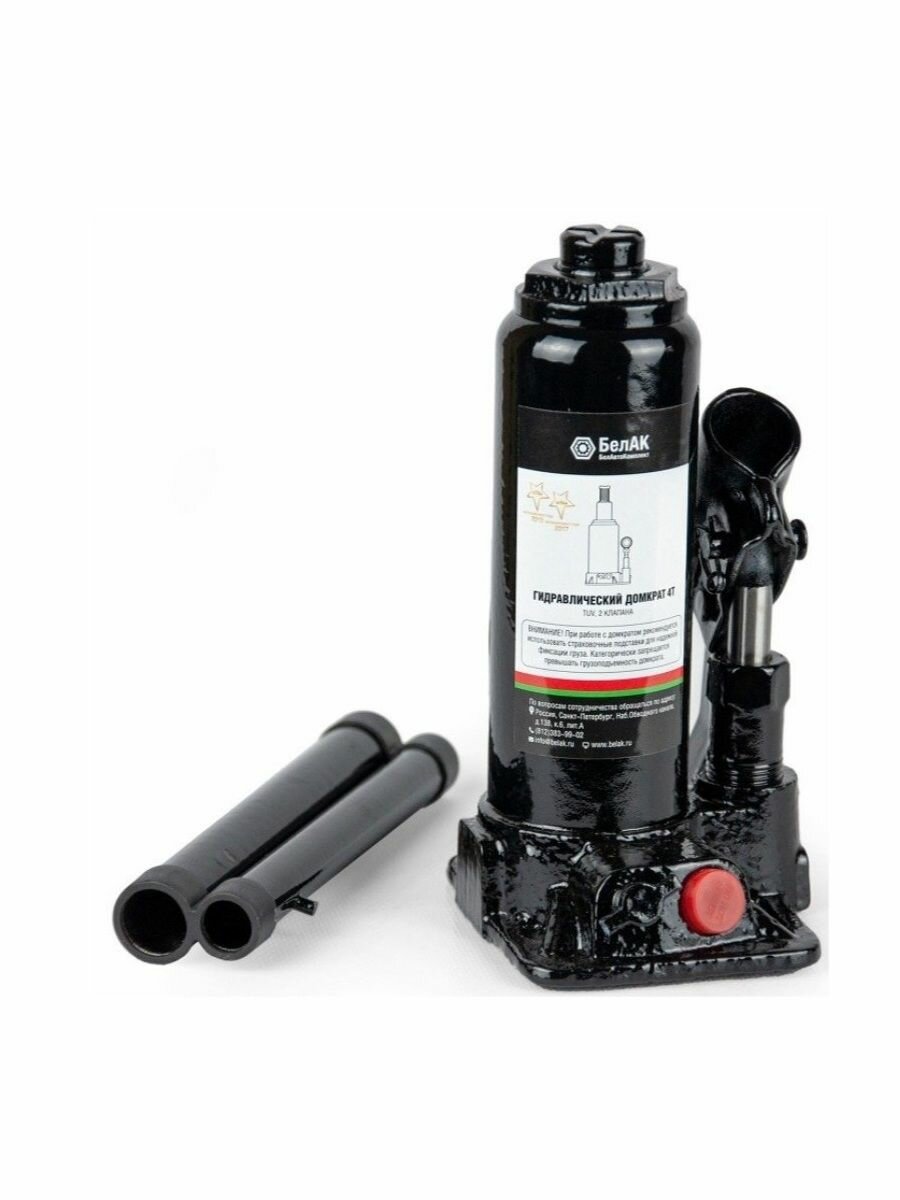 Домкрат бутылочный 4 тонны (TUV, 2 клапана) "БелАК" БАК00028