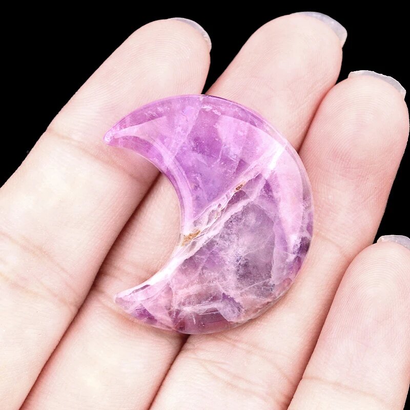Розовый кварц аметист лунный кристалл для украшений 25x30 мм Фиолетовый, Amethyst