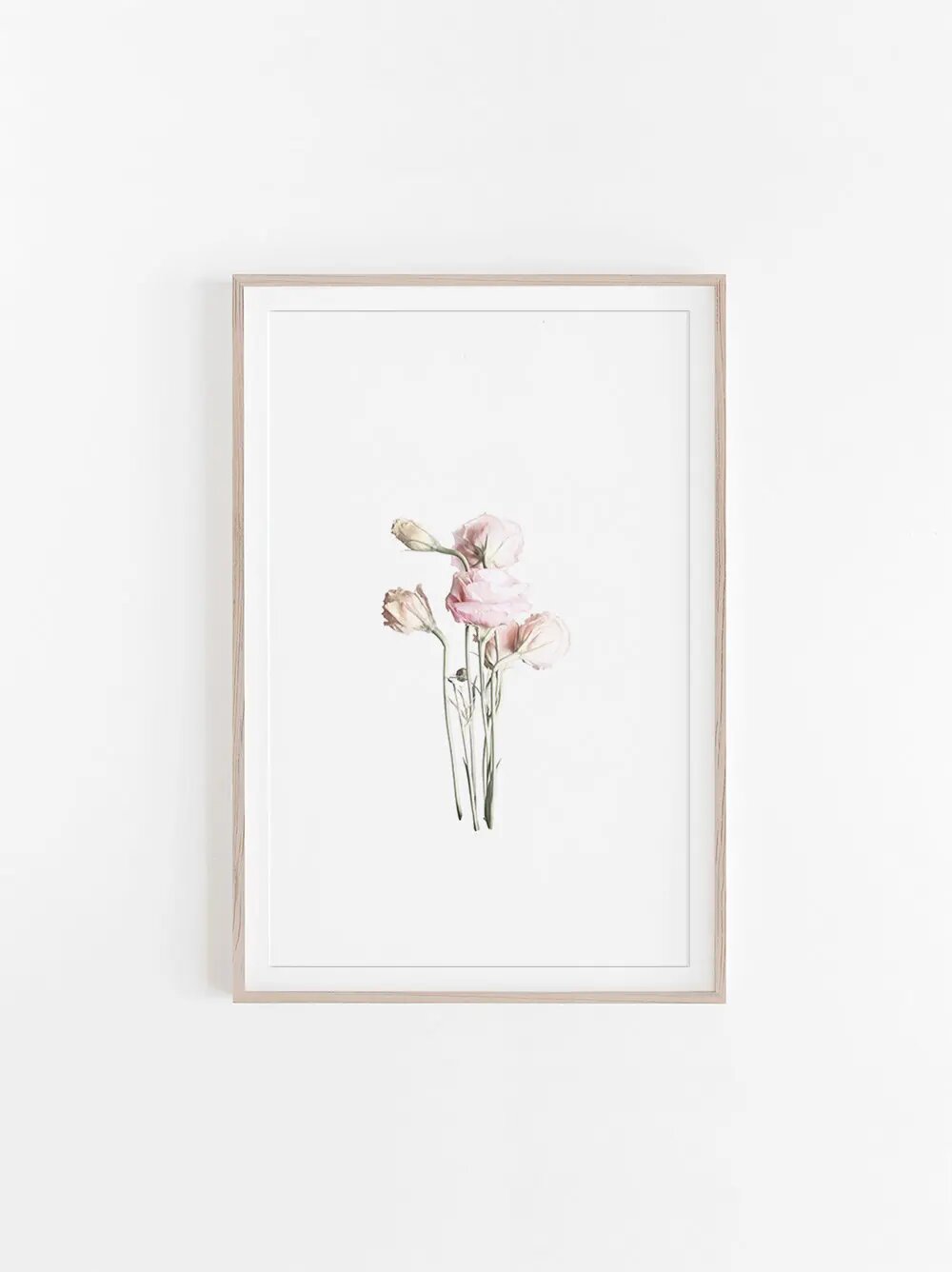 Художественный холст с акварельным эффектом розовых цветов 02, 20x30cm No Framed