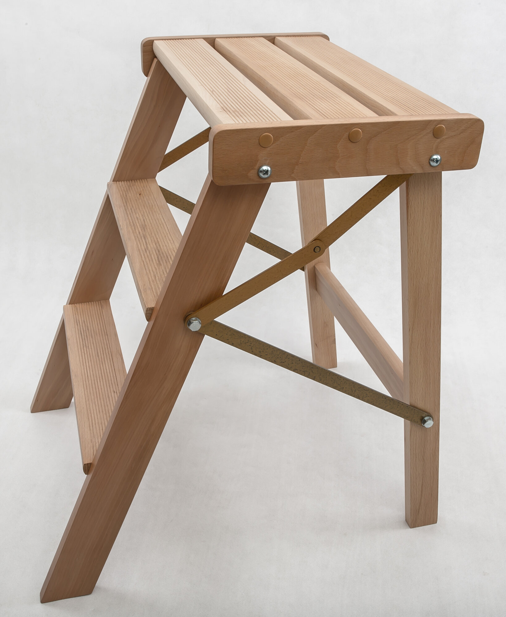 Стремянка-табурет деревянная Hoz-Block Джексон 3 ступени Светлая (арт. СДТД-3С)