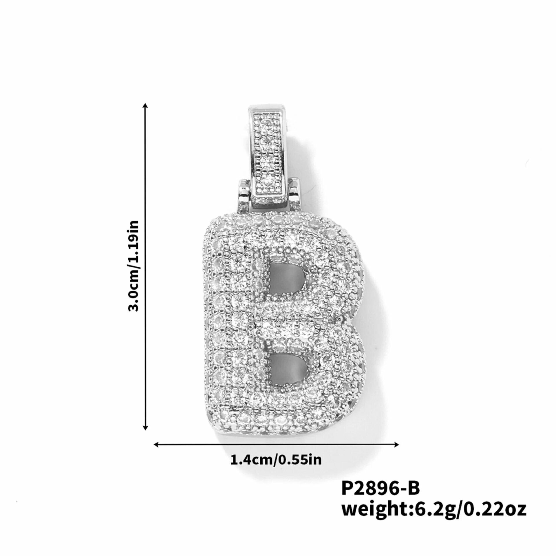 Циркониевые подвески с буквами А-Я, позолоченная латунь B