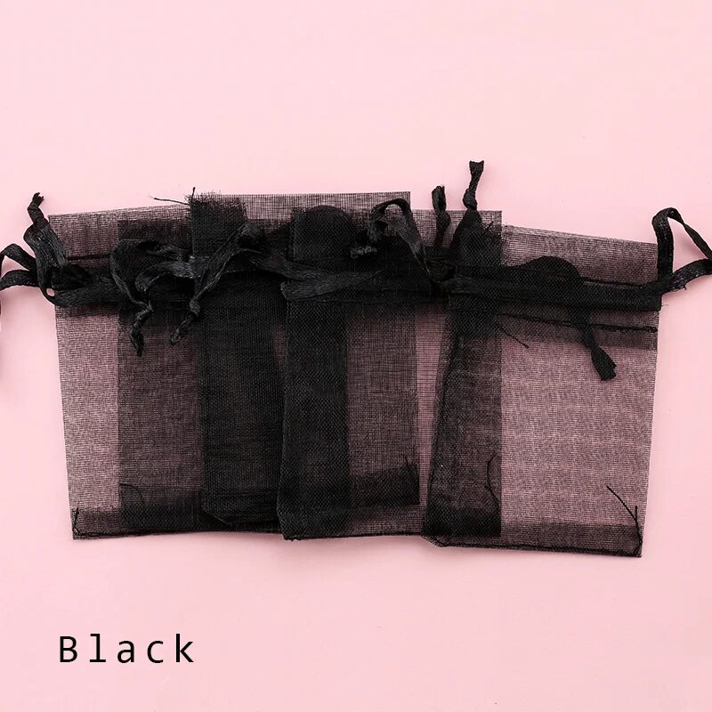 Черные мешки из органзы 5x7 см, 100 шт