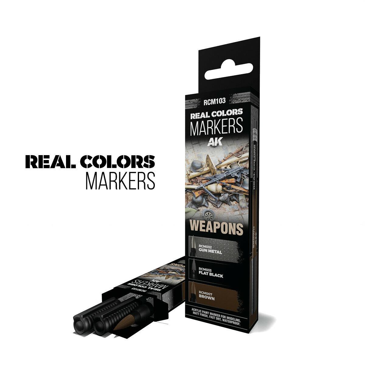 Аксессуар для Warhammer AK Interactive AK SET 3 REAL COLORS MARKERS WEAPONS RCM103
