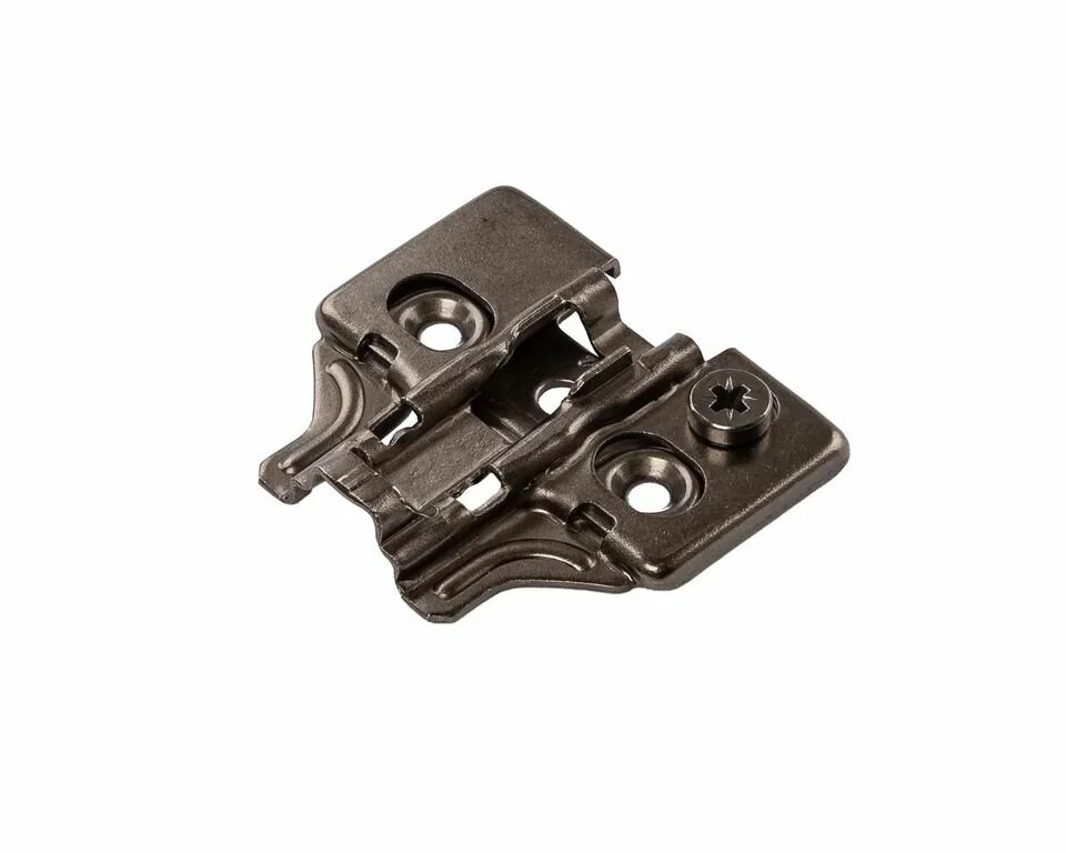 Планка монтажная для петель Alphalux Titan, Clip-on, H 2, крестовая, под саморез, с эксцентриковой регулировкой, титан, 4 шт