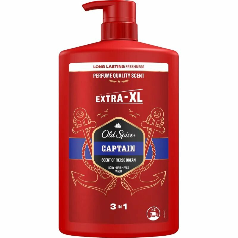 Гель для душа + шампунь 3в1 OLD SPICE мужской Captain 1л, 2339902