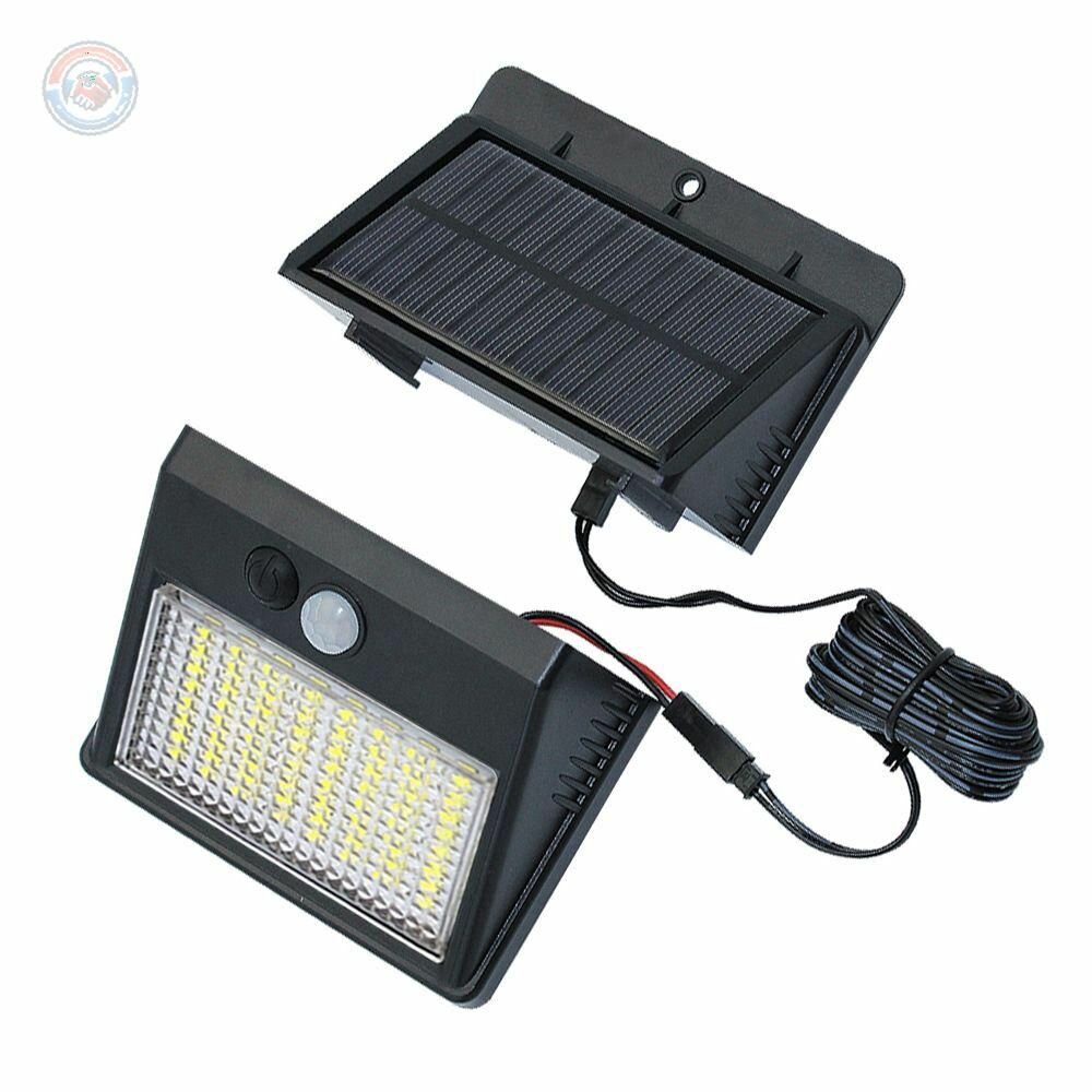 Уличный светильник с солнечной панелью, датчиком движения и тремя режимами освещения для двора, сада и террасы, IP65, автономное ночное освещение