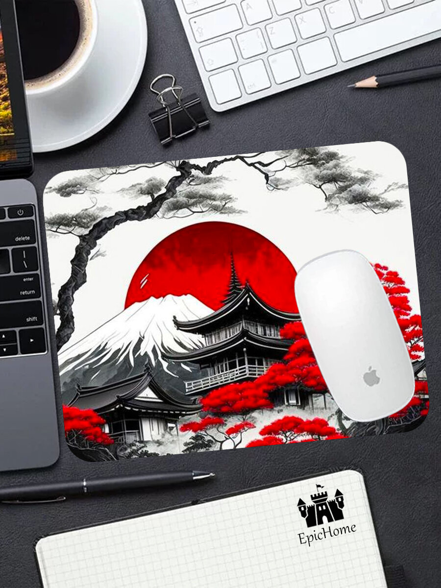 Коврик для мыши "Японский стиль", для оптических и лазерных мышек, нескользящая поверхность, 235 мм x 195 мм
