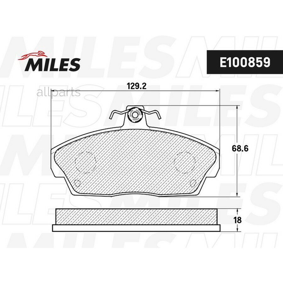 MILES E100859 Колодки тормозные ГАЗ Газель/Волга пер. SemiMetallic
