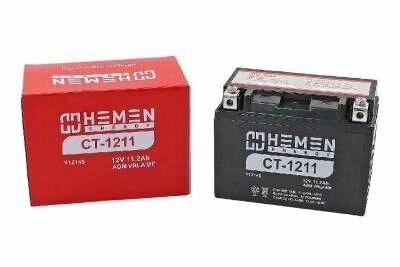 Аккумулятор 12В11.2Ач HEMEN ENERGY CT1211(YTZ14S) (кислотный, герметичный) (прям пол) (150*86*111мм)