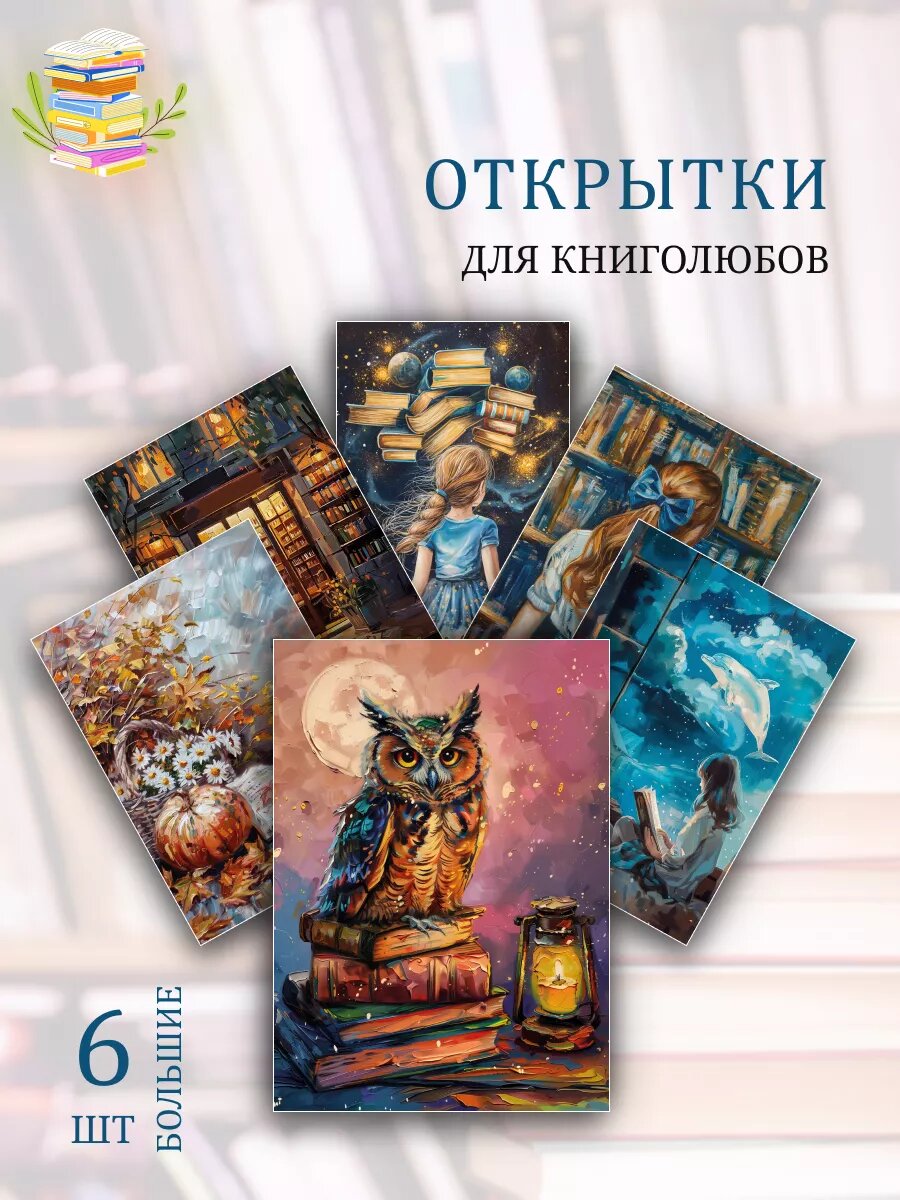 А6 Открытки книги и чтение литературы