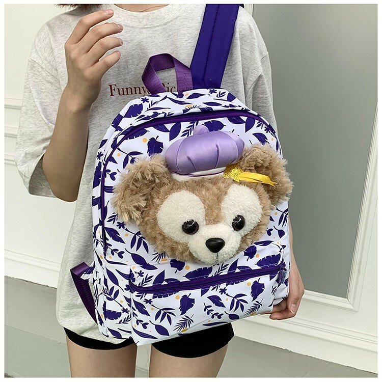 Duffy bear plush school bag with spacious compartments for work and play