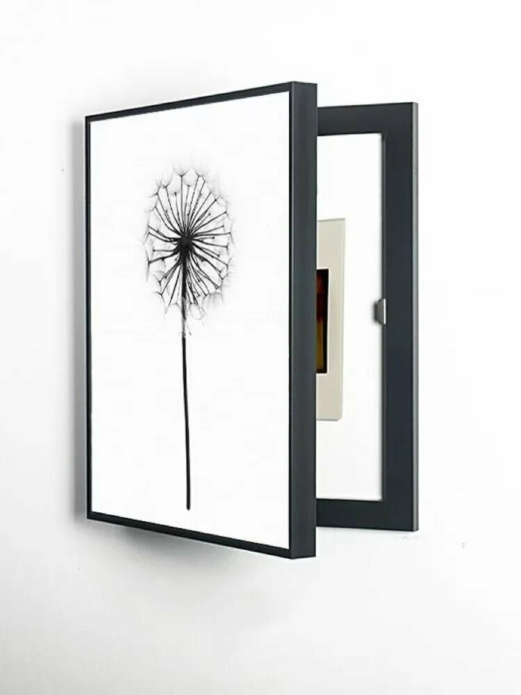 Картина для декора стены электрического счётчика, 50x40 см, белая