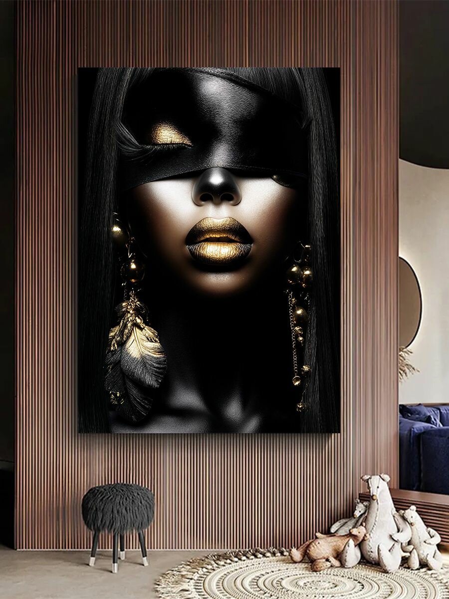 Картина интерьерная на стену - "Девушка с повязкой на глазах" , 50х70 см.