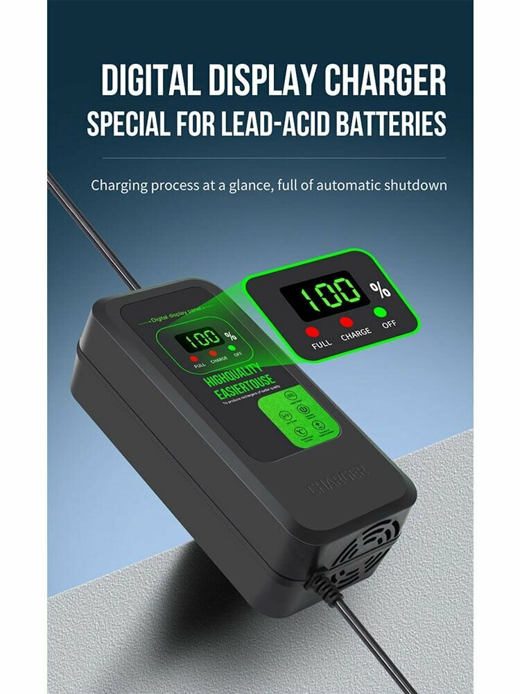 60V 20AH свинцово-кислотное зарядное устройство цифровой дисплей аккумулятор для электромобиля велосипед