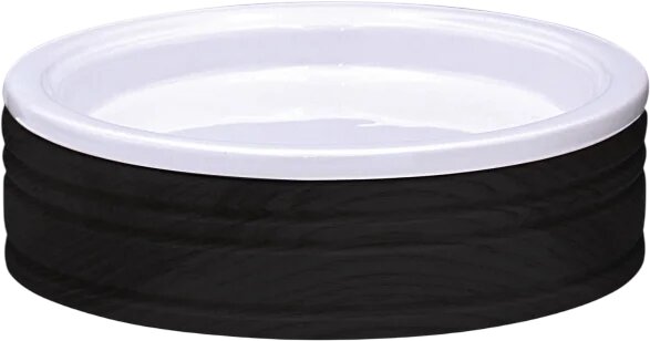 Мыльница Ridder Chic 2137310 керамическая, деревянная, настольная, черная, круглая