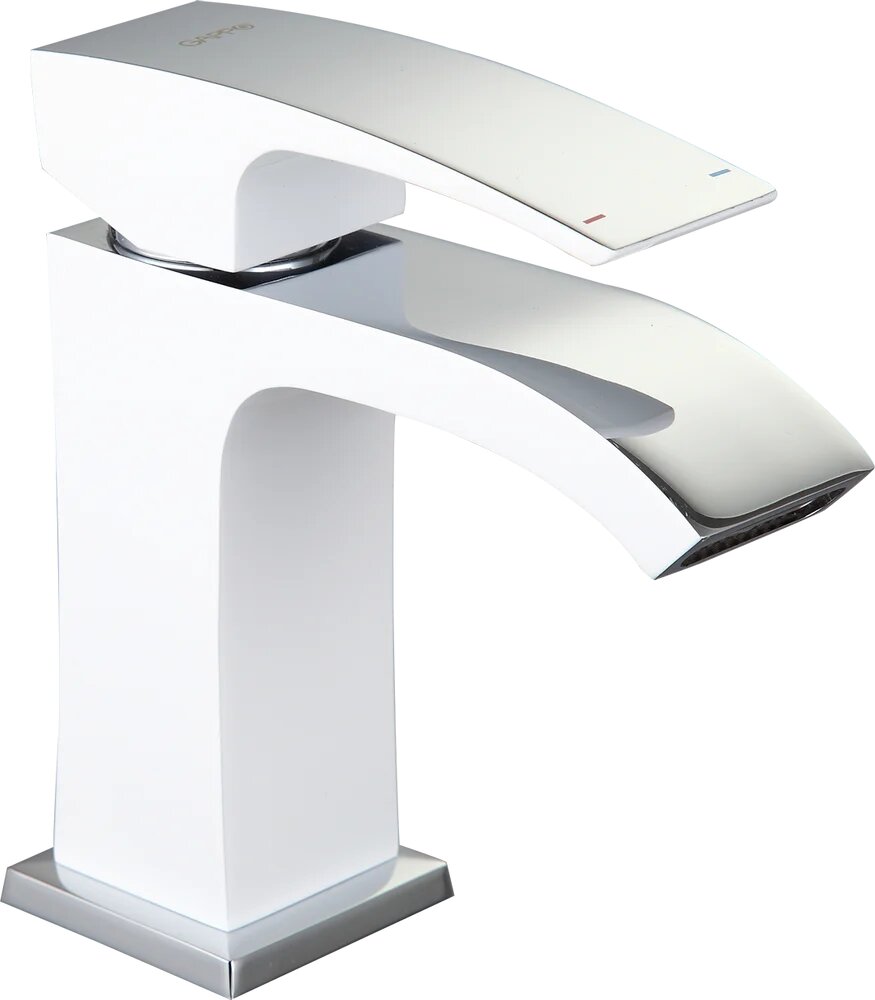 Смеситель для раковины Gappo G07-8 G1007-8 хром, белый, глянцевый, кран для ванной в раковину, из латуни, рычажный, с керамическим картриджем