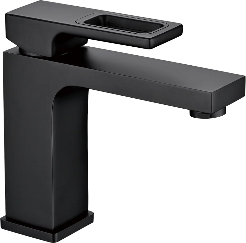 Смеситель для раковины Gappo G17-6 G1017-6 черный, матовый, кран для ванной в раковину, из латуни, рычажный, с керамическим картриджем