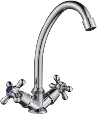 Смеситель для кухни D-lin D151819-1 с поворотным изливом, хром, глянцевый, вентильный