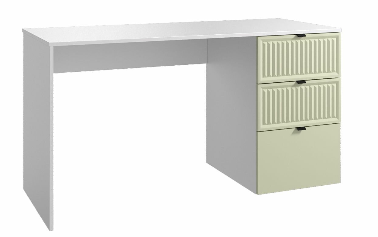 Письменный стол Владимирская мебельная фабрика "Спраут", 3 ящика, белый/зелёный