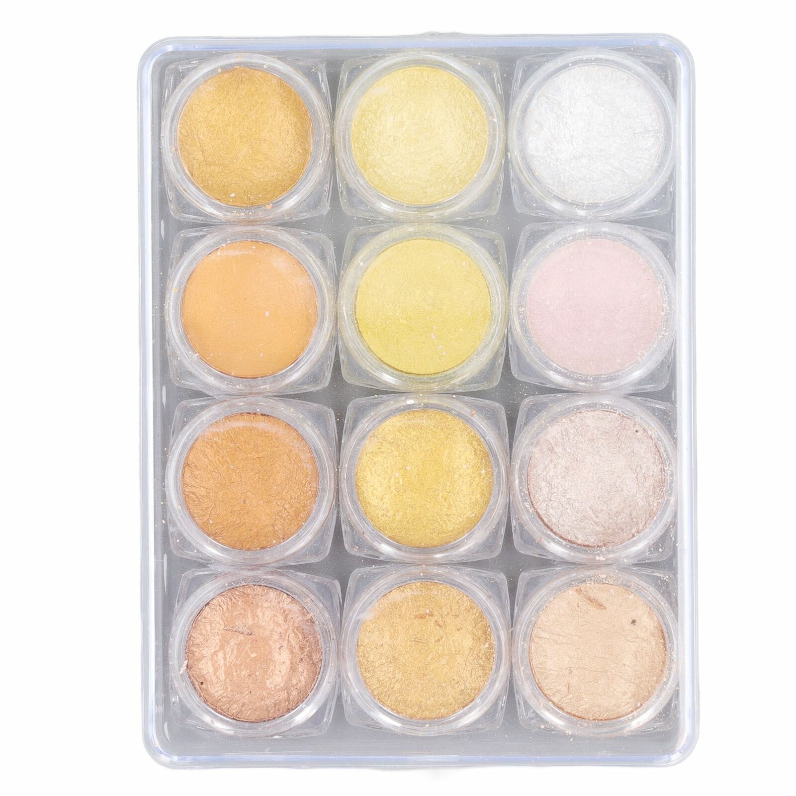 Акварельные краски, перламутровые, 12 цветов, металлик