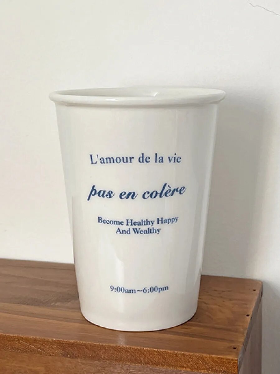 Стакан керамический для кофе и чая 430 мл, Высокая чашка с бумагой, без крышки