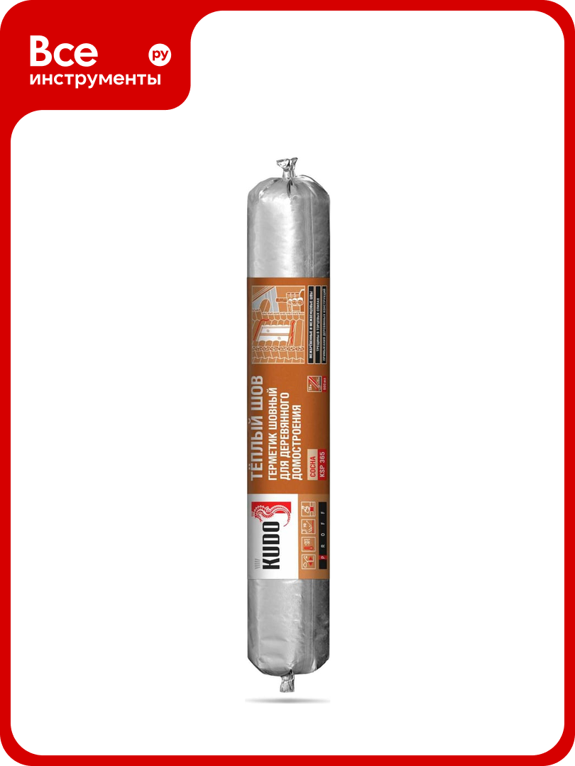Герметик KUDO proff на акриловой основе, акриловый, морожостойкий без запаха, паста для деревянного домостроения