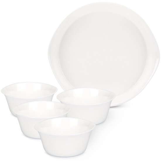 Набор блюд Luminarc смарт кузин 5 шт, тортовница 25 см, 4 рамикена, стекло (P0888)