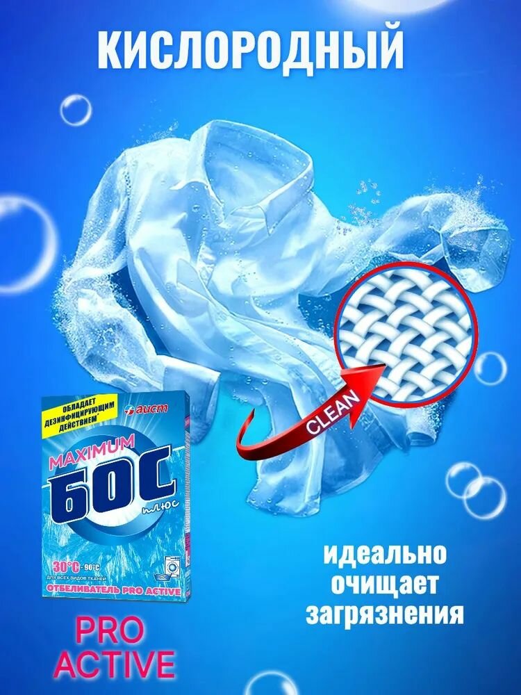 Отбеливатель Бос Плюс, без отдушки, для всех типов тканей, 600 гр