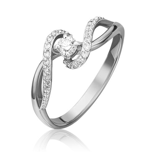 Кольцо, белое золото, 585 проба, бриллиант