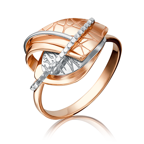 Кольцо, комбинированное золото, 585 проба