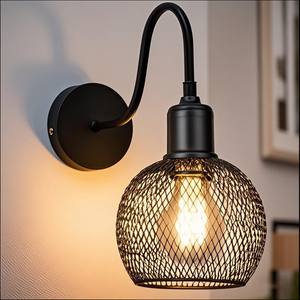 Настенный светильник в стиле лофт черный бра в спальню дом