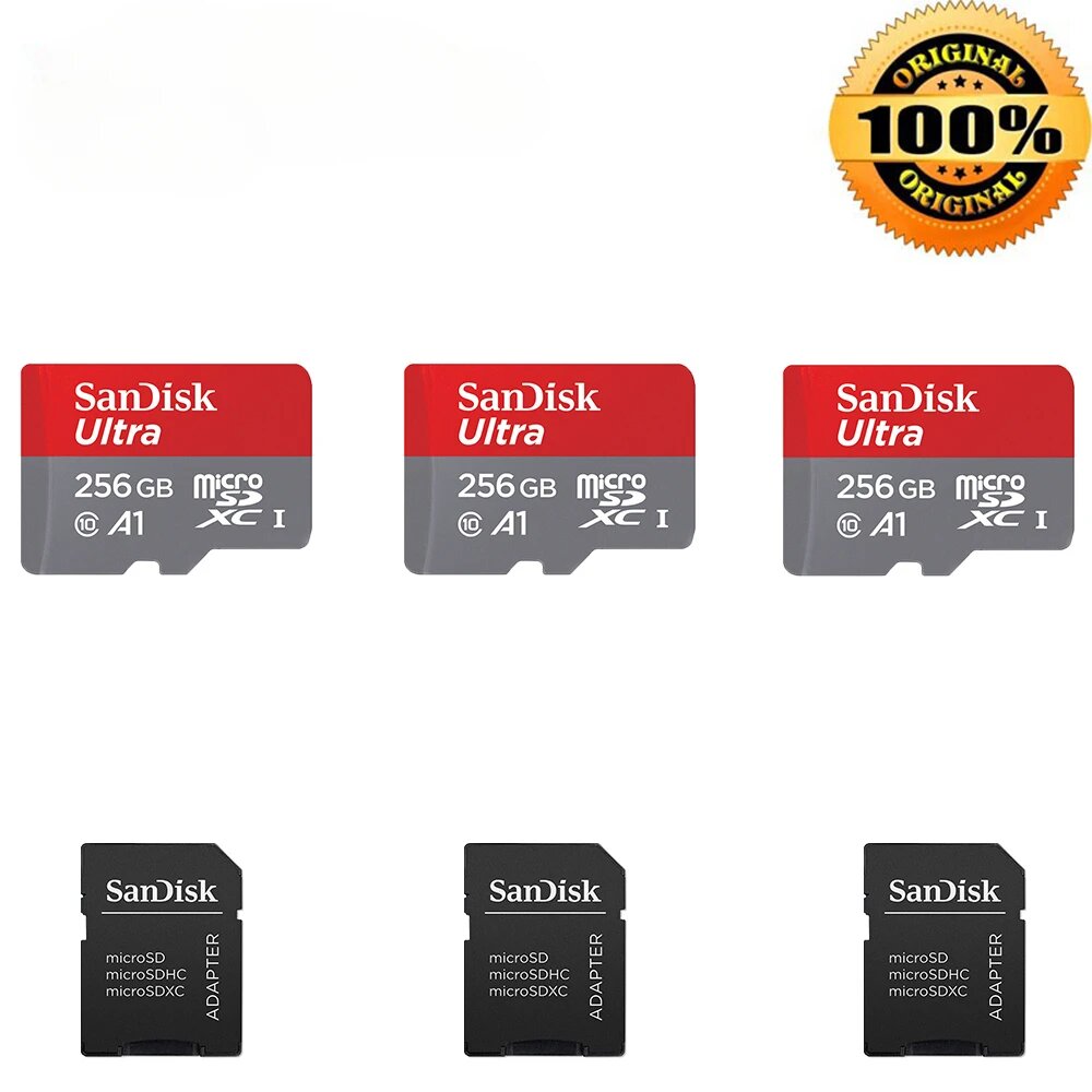 SanDisk microSDXC A1 16-256 ГБ 3 pcs-256GB