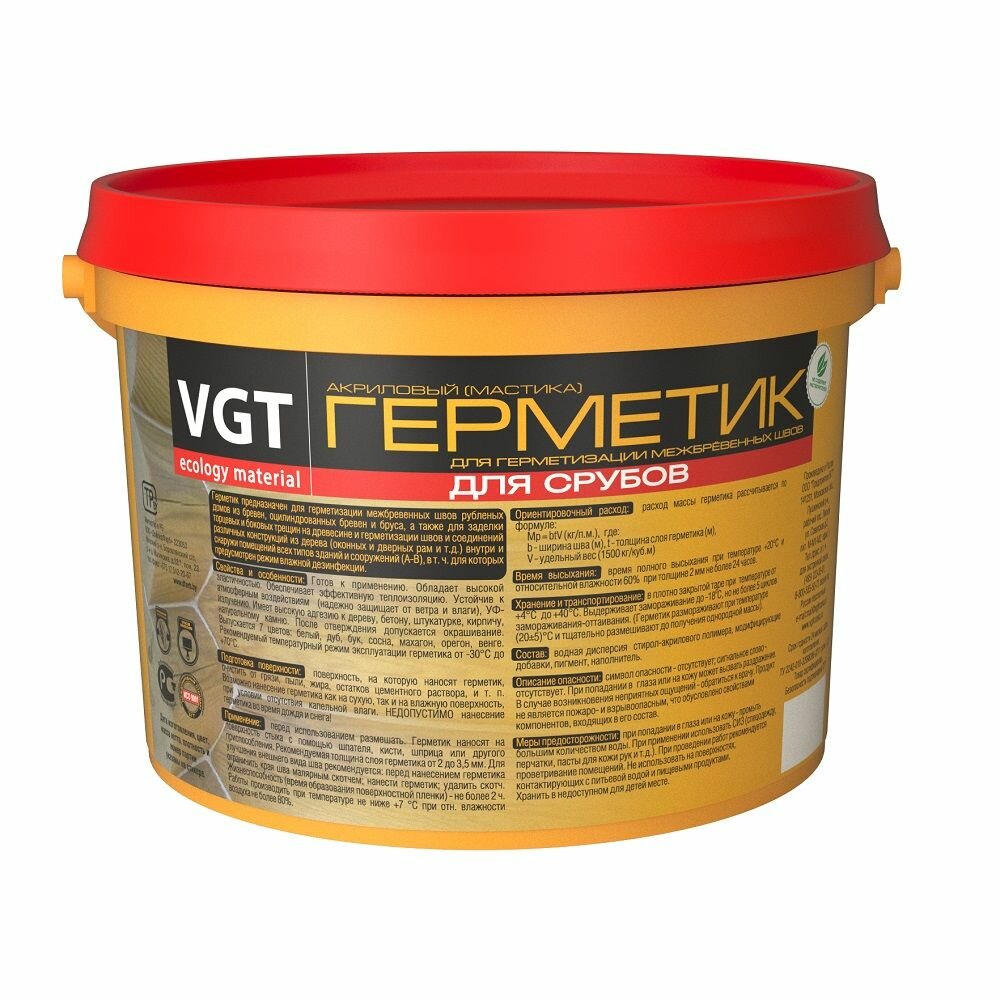 Герметик акриловый для срубов VGT (7кг) дуб светло-серый