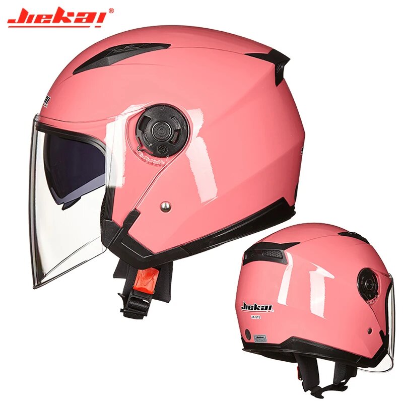 Оригинальный шлем JIEKAI для мотоцикла, двойной объектив, летний зимний шлем с Розовый, XXL, 6