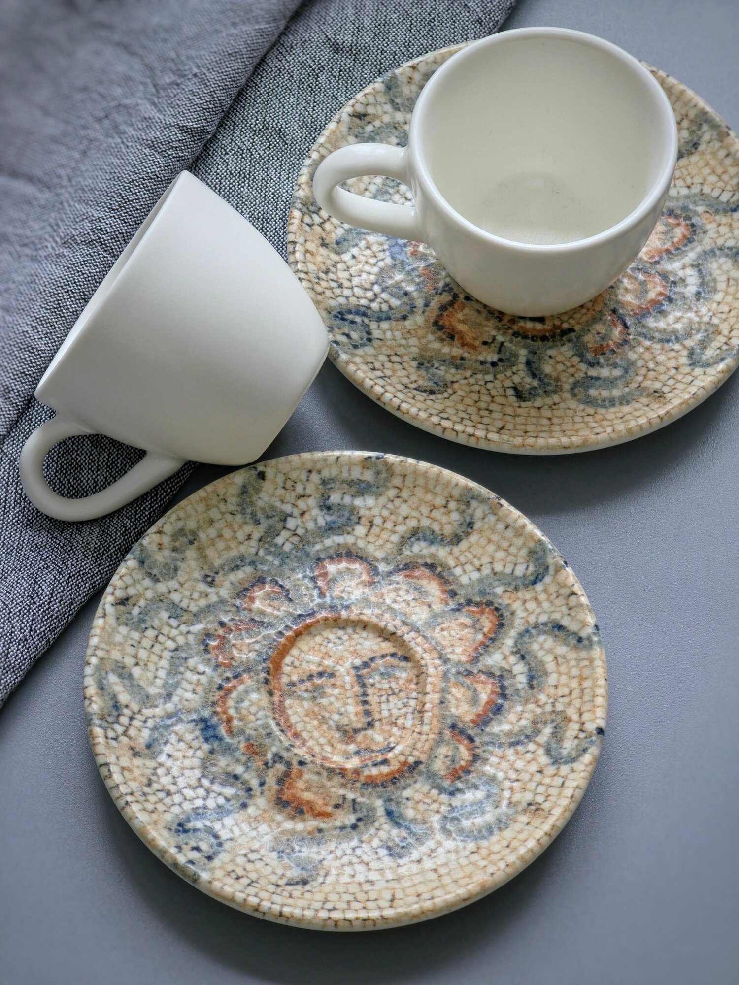 Набор кофейные пары малые Bonna "Месопотамия" 2 шт, 80 мл. Ударопрочный, профессиональный фарфор, для кофе, эспрессо. Турция