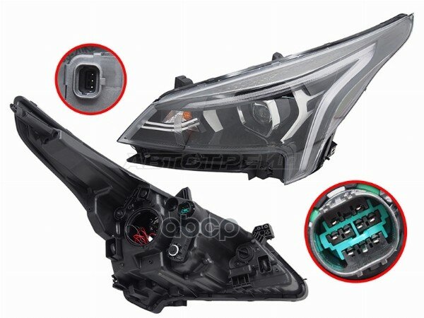 Фара Kia Rio 20-22 / Rio X-Line 20-22 (Слева/ ДХО/ С электрокорректором/ Линза) Sat арт. ST-223-11R20DL